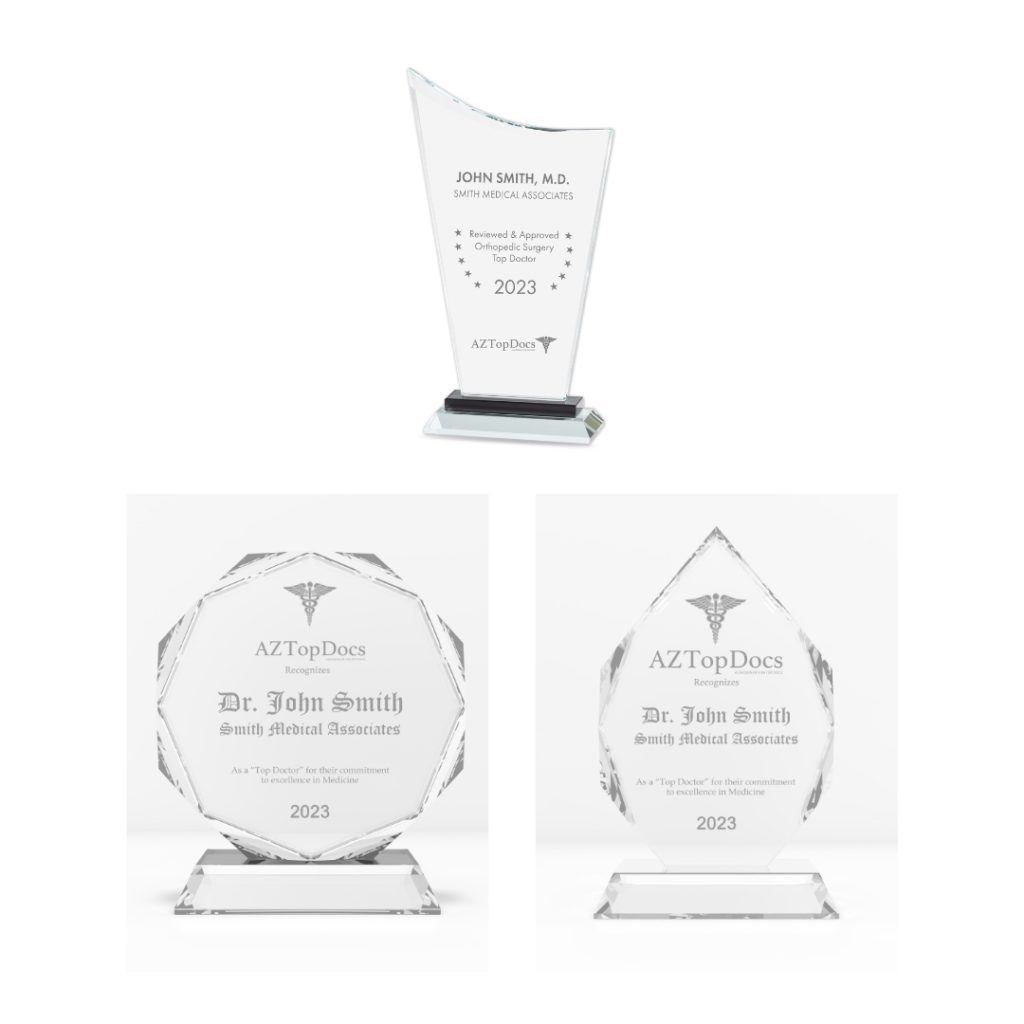 Crystal Desktop Award Stands - USA Top Docs